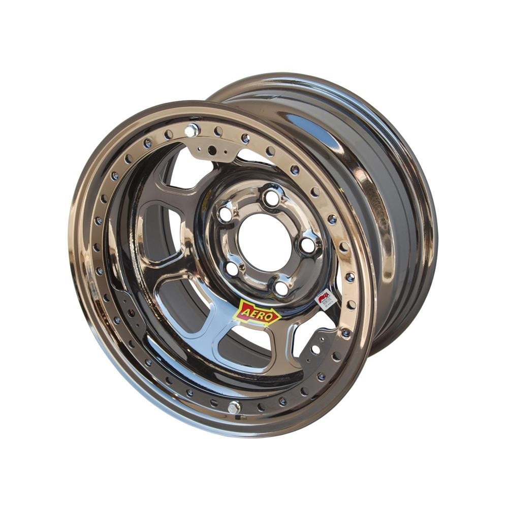 Aero 15 x 8 Beadlock Wheels 2" Offset Black Chrome 5 on 5 Bolt Pattern ...
